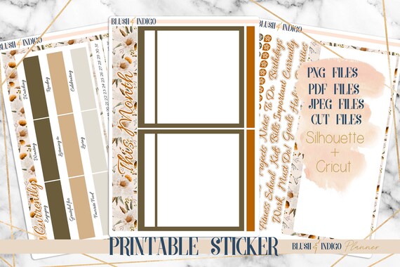 Printable Monthly Notes Dashboard Page Kit Planner | Etsy
