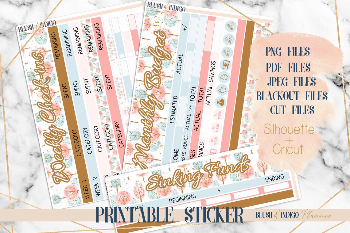 Snow Day Printable Budget Sticker Kit | Planner Stickers (for Erin ...