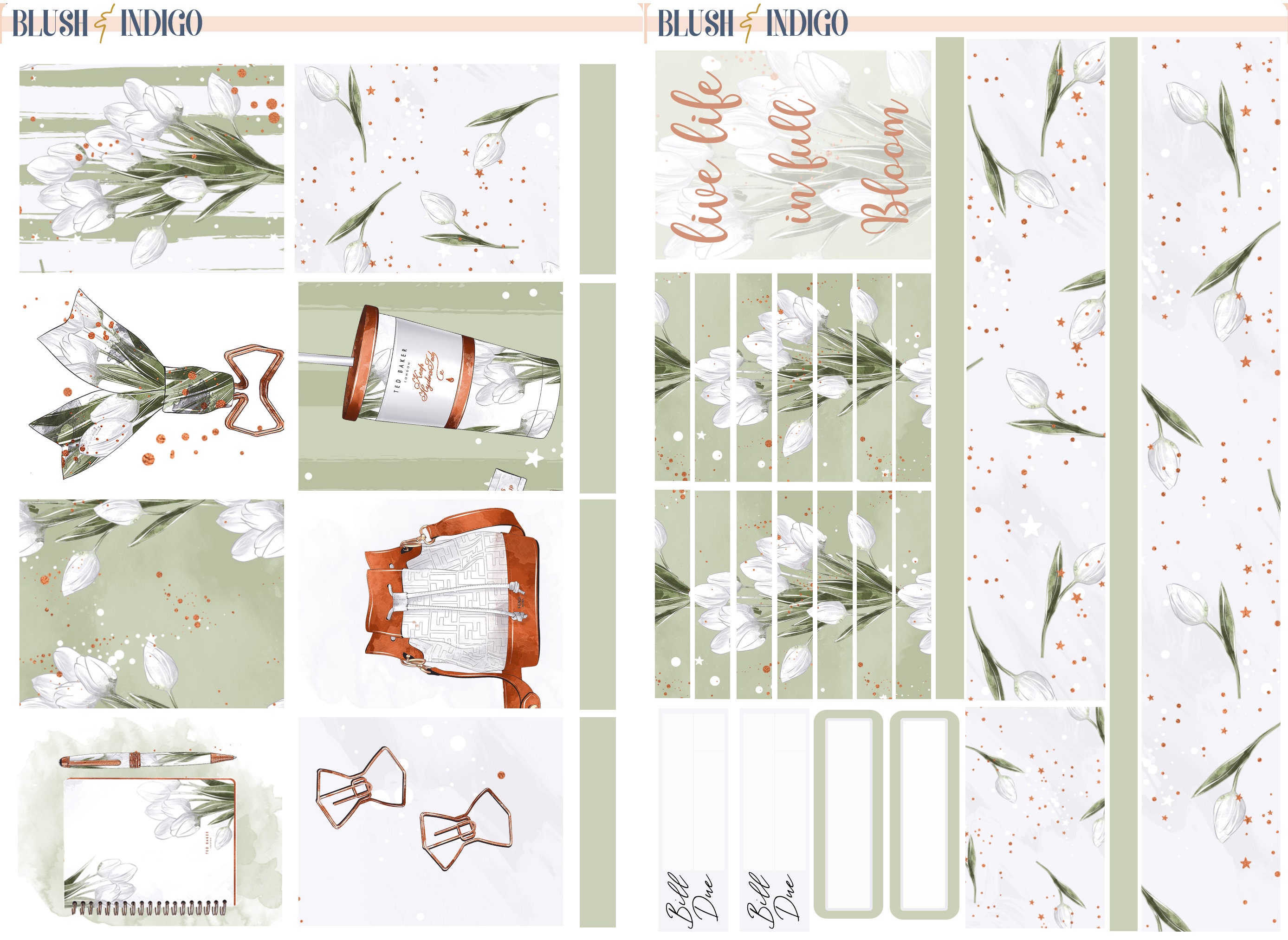 Spring Green Printable Planner Stickers, Printable Weekly Stickers Kit ...