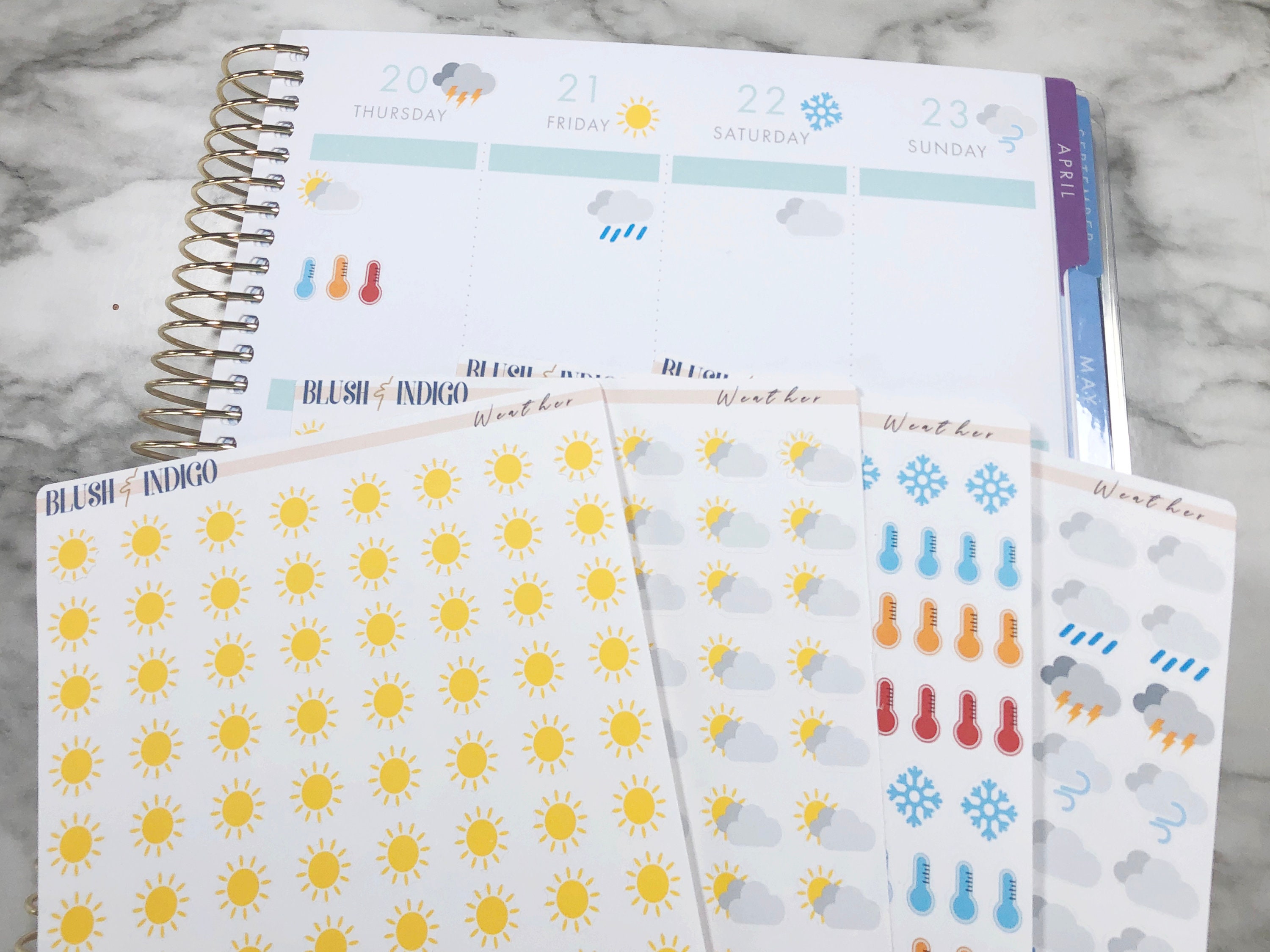 Printable WEATHER TRACKER Planner Stickers Erin Condren - Etsy