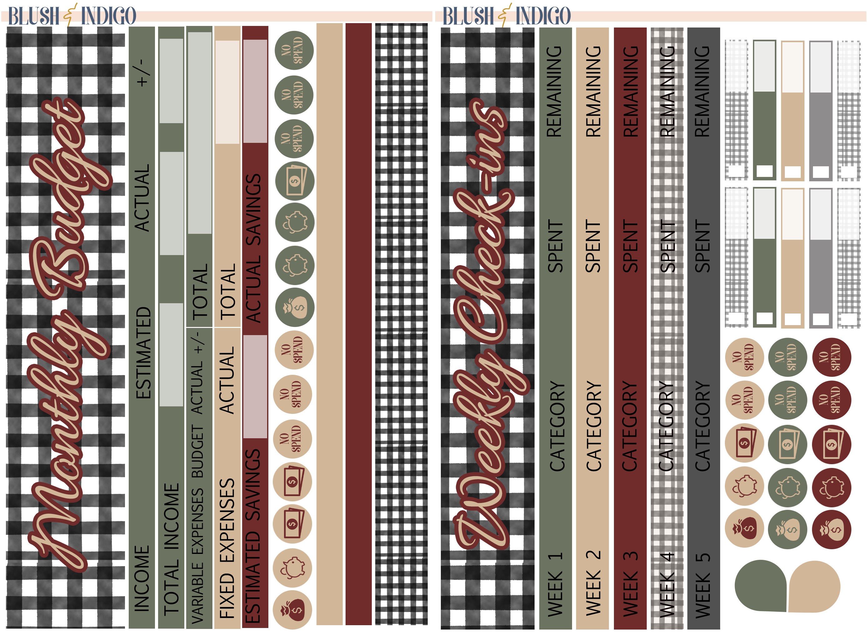 Printable Budget Sticker Kit Planner Stickers for Erin - Etsy