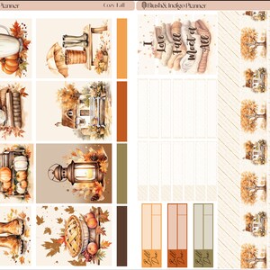 Cozy Fall - 7"x9" Printable Planner Stickers, Vertical Weekly Stickers ...