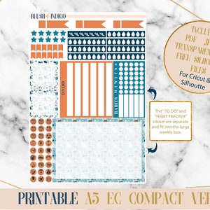 Back to School Printable Compact Vertical Weekly Planner Stickers A5 ...