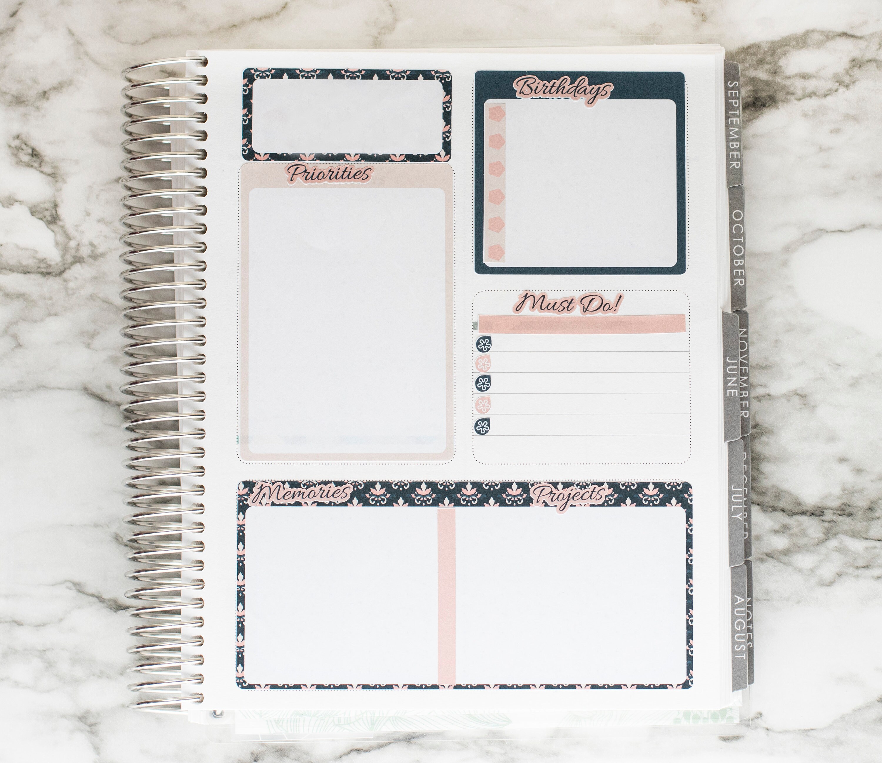 Printable Monthly Notes Dashboard Page Kit Planner - Etsy