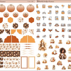 Cozy Fall - 7"x9" Printable Planner Stickers, Vertical Weekly Stickers ...