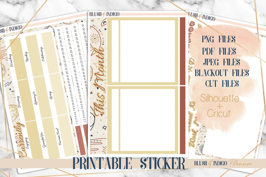 Printable Monthly Notes - Dashboard Page Kit | Planner Stickers (for ...