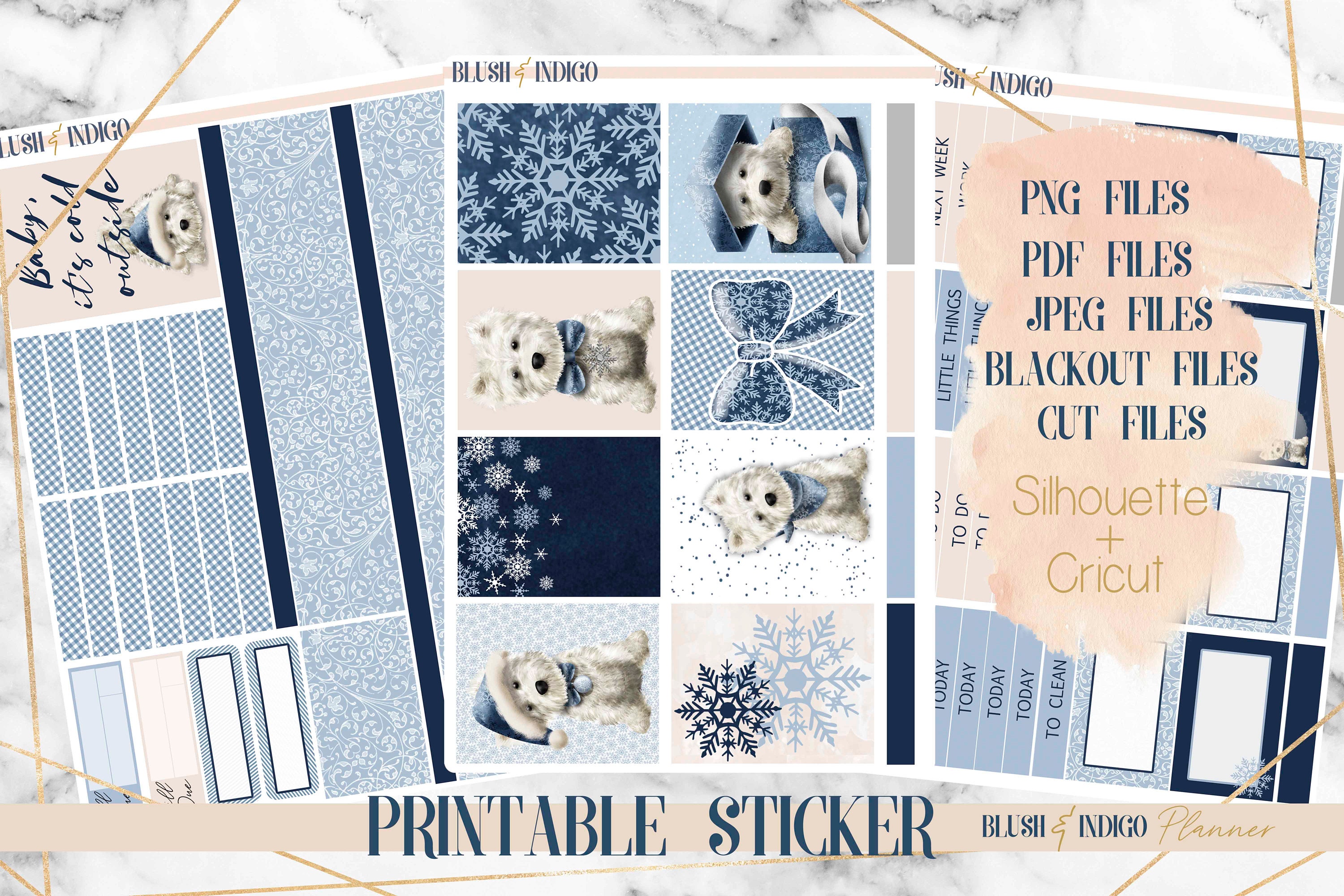 FIRST SNOW Printable Planner Stickers Printable Weekly | Etsy