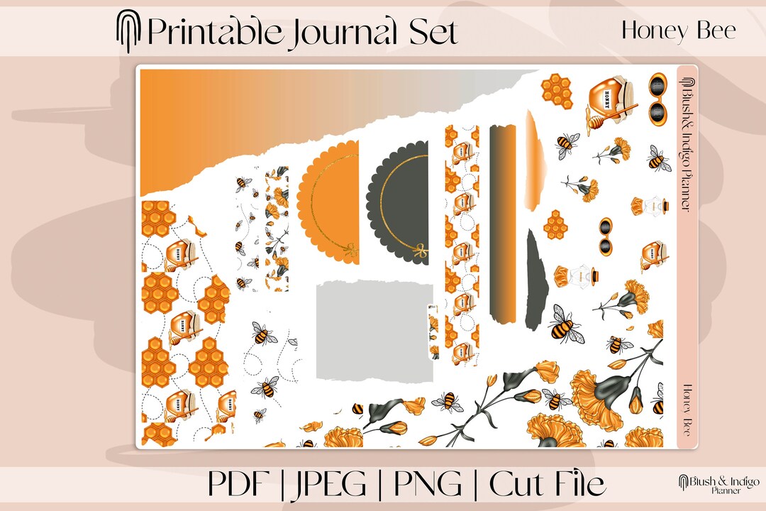 HONEY BEE | Printable Journal Stickers, Journaling Weekly Kit, Bujo ...