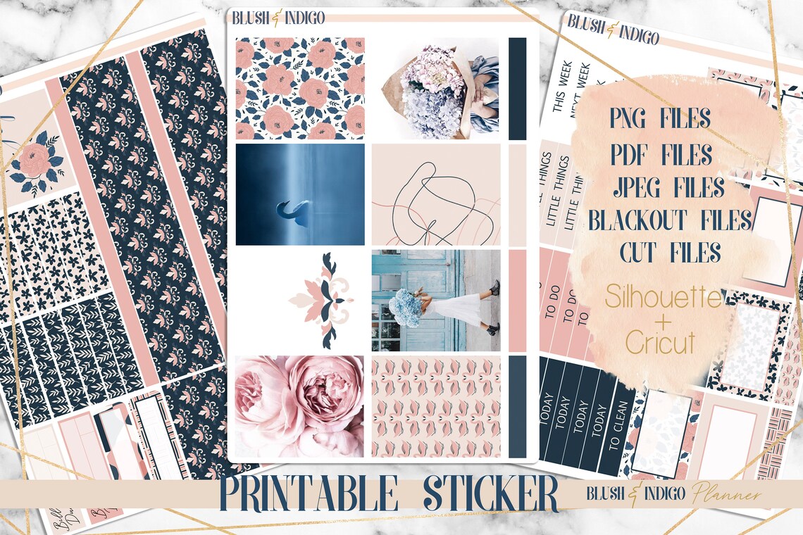 Blooming Printable Planner Stickers, Printable Weekly Stickers Kit ...