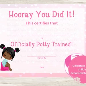 Editable Potty Training Certificate, Diploma, Keepsake, African ...