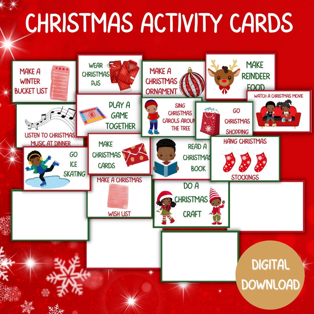 Printable Christmas Activity Cards for Family, Christmas Activity Cards ...