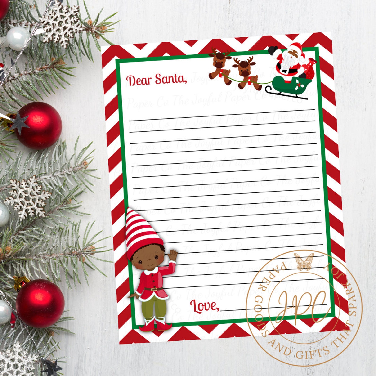 Letter to Santa Printable, Elf Christmas Wish List, Dear Santa Letter ...