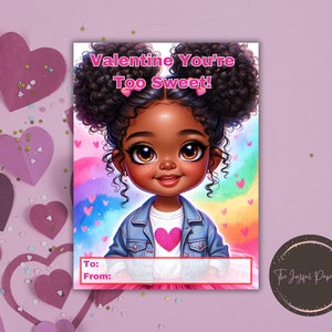 Black Girl Valentine's Day Cards, African American Valentines, Party ...