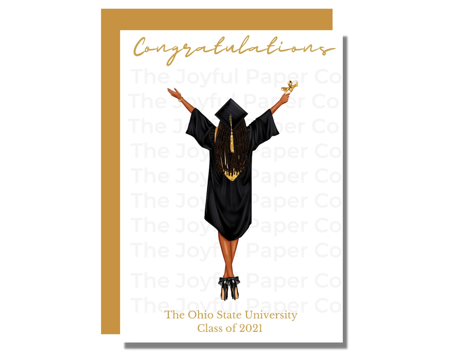 African American Girl Graduation Card Personalized Graduation | Etsy