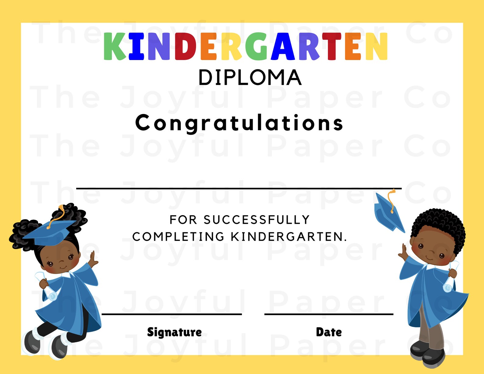Kindergarten Graduation Diploma Certificate Promotion - Etsy