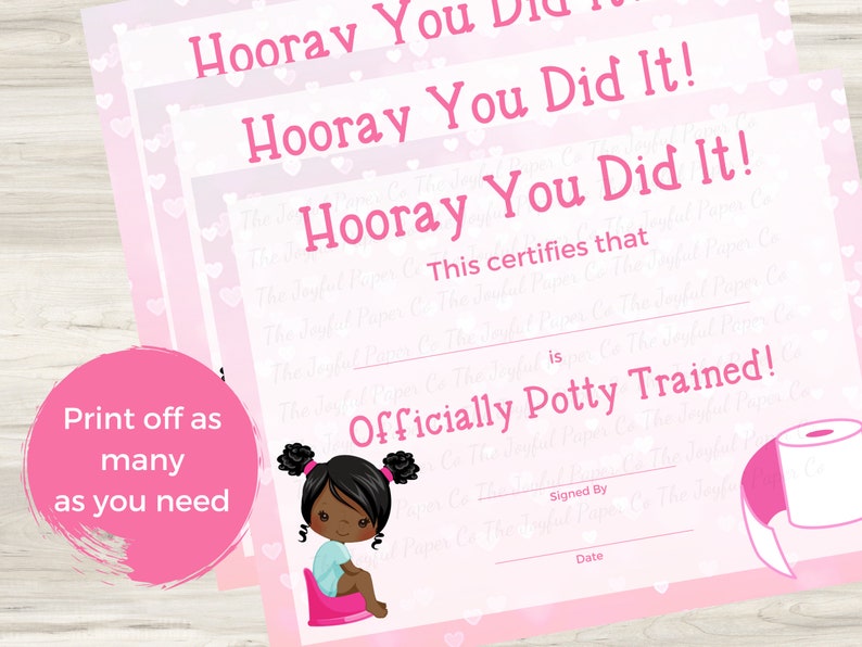 Editable Potty Training Certificate, Diploma, Keepsake, African ...