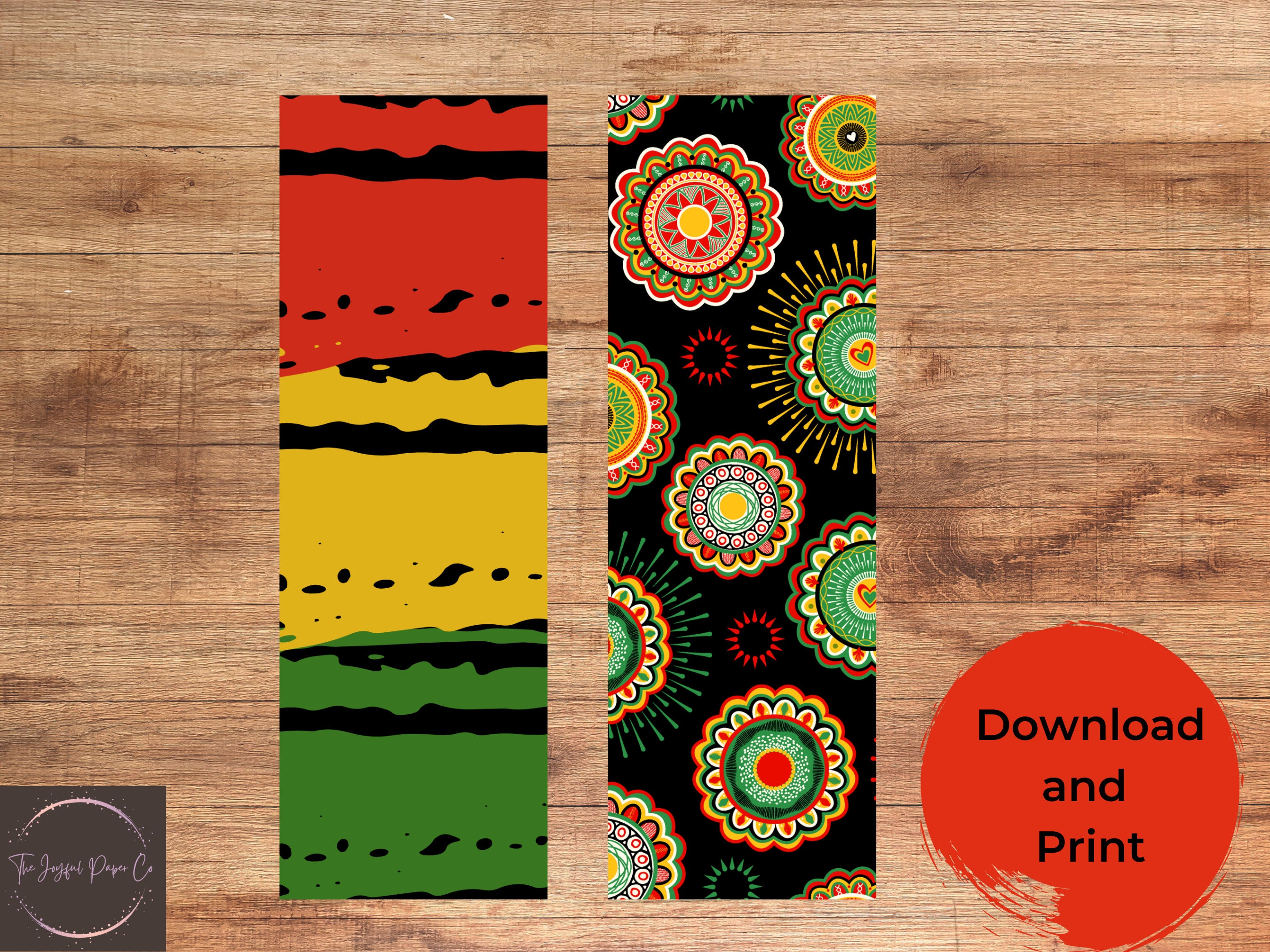 Juneteenth Printable Bookmarks, Juneteenth Pattern Bookmarks, Digital ...