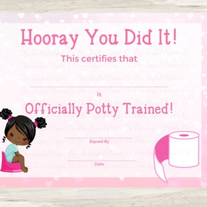 Editable Potty Training Certificate, Diploma, Keepsake, African ...
