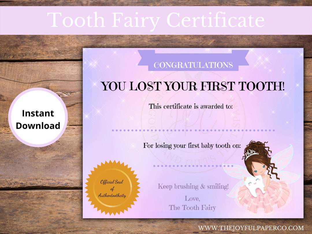 Editable Tooth Fairy Certificate, Tooth Fairy, First Tooth, Tooth ...