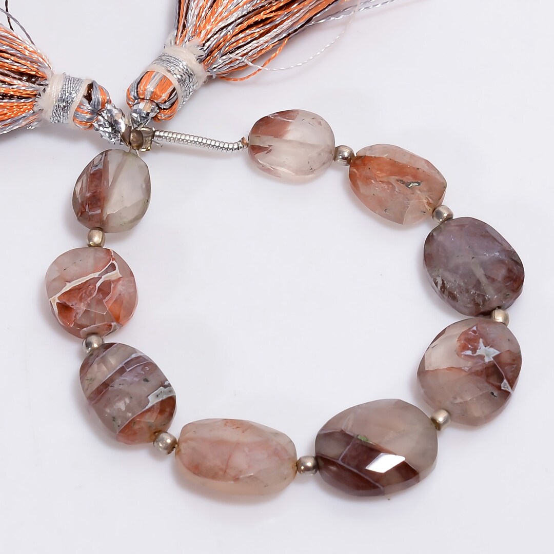 Natural Phantom Quartz Oval Shape Gemstone, Phantom Quartz Beads ...