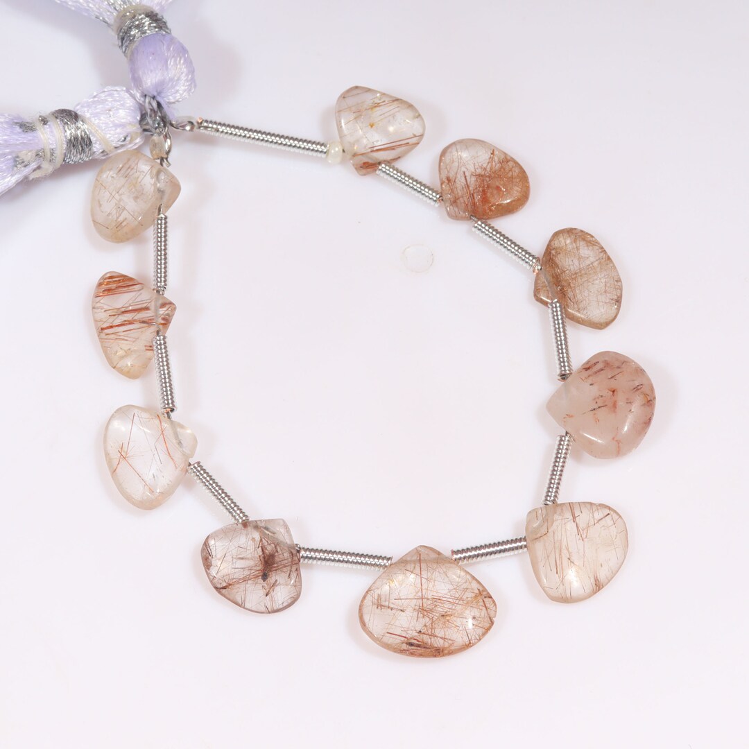 Copper Rutile Quartz Smooth Heart Shape Beads, Copper Rutile Briolettes ...