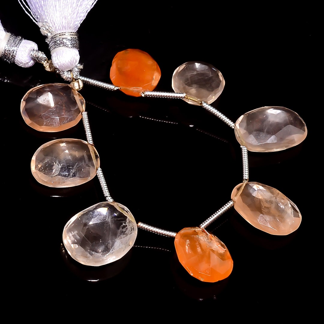 Tangerine Quartz Gemstone Fancy Shape Faceted Beads, Multi Stone ...