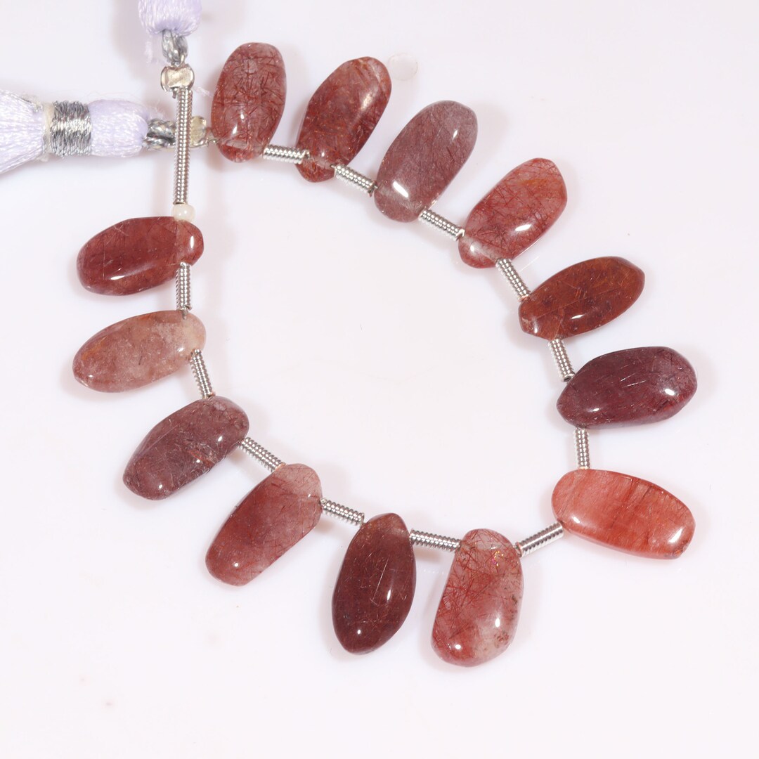 Copper Rutile Quartz Smooth Oval Shape Beads, Copper Rutile Briolettes ...