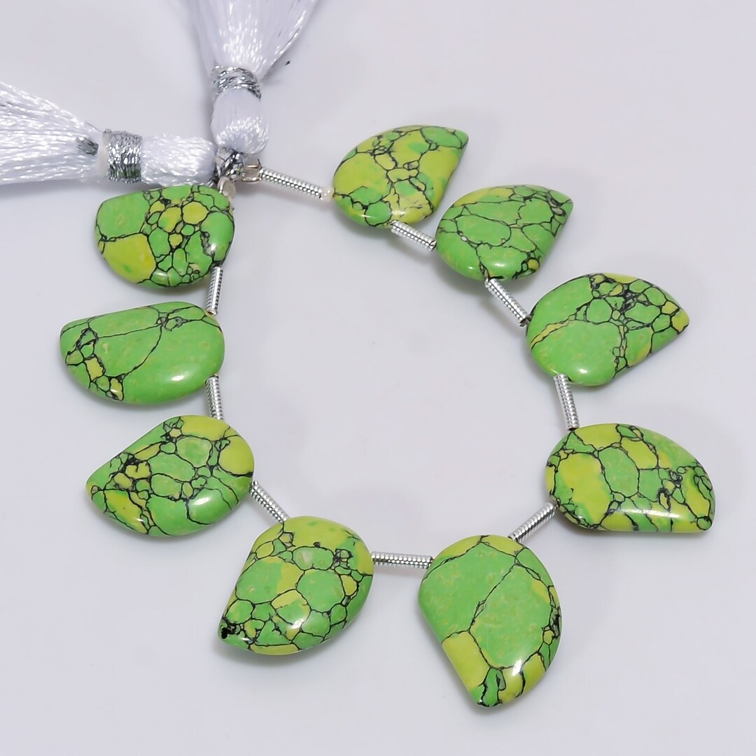 Mohave Turquoise Gemstone Beads, Rare Quality Green Turquoise Fancy ...