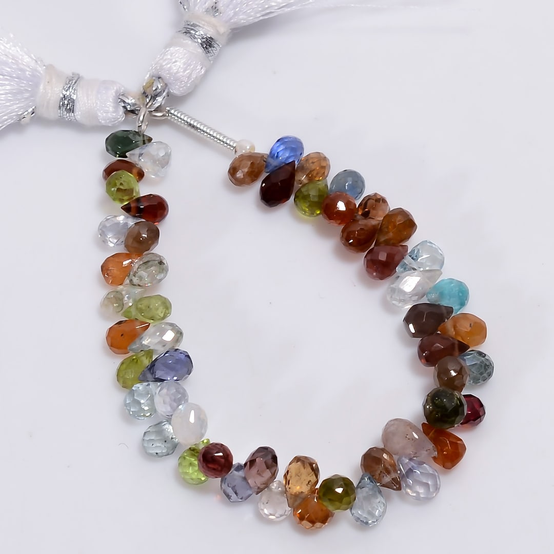 Natural Mix Stone Teardrop Shape Gemstone Beads, Mix Stone Faceted ...