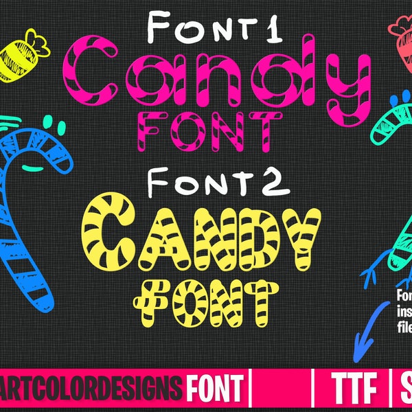 Candy Font - Etsy