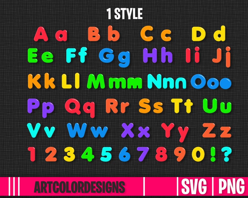 SVG PNG Alphabet Letters Numbers Cartoon Kids Children's - Etsy