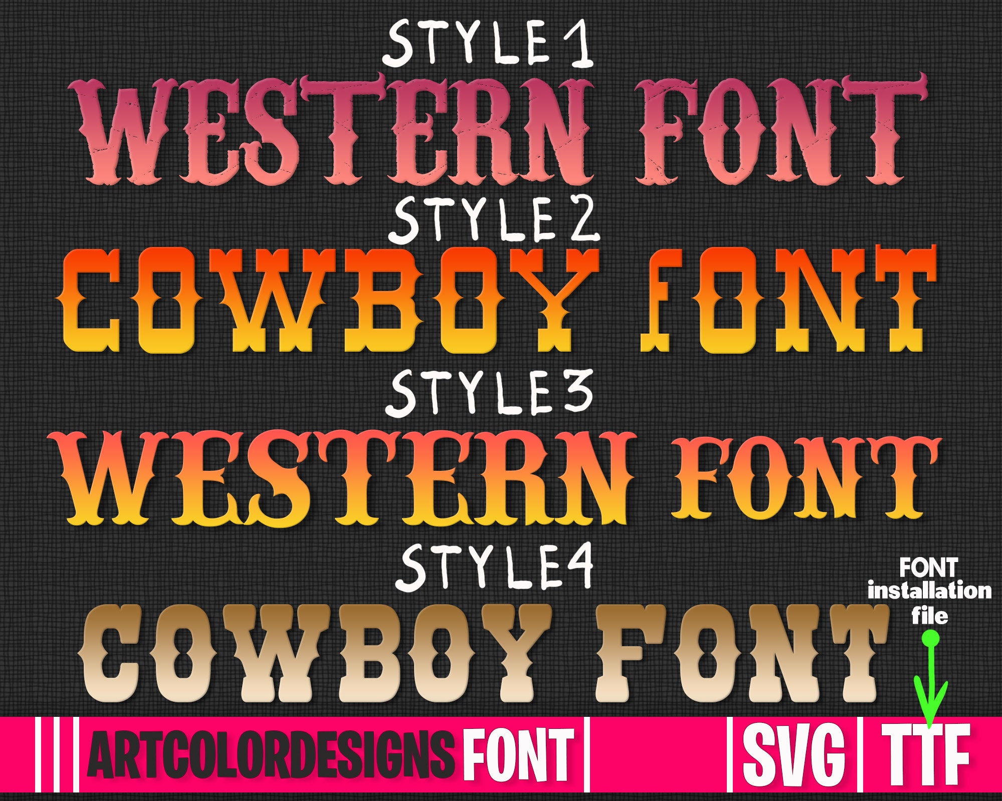 Western Font SVG TTF Setup Files Cowboy Svg Script Alphabet - Etsy UK