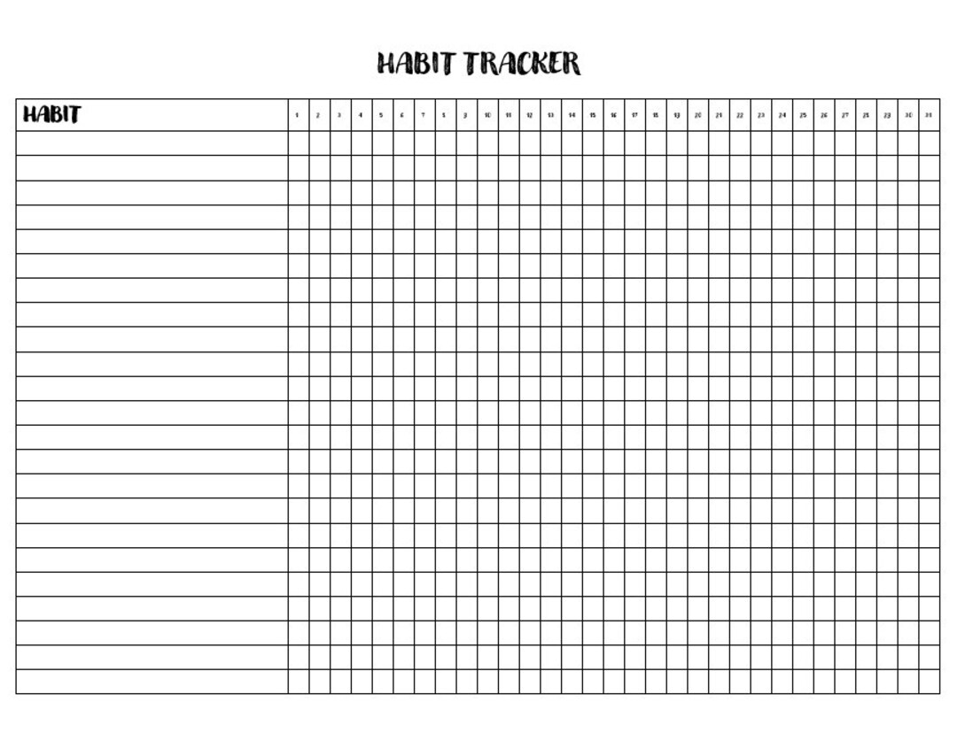 Habit Tracker Printable PDF - Etsy