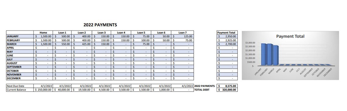 Basic Loan Payment Tracking Template - Etsy