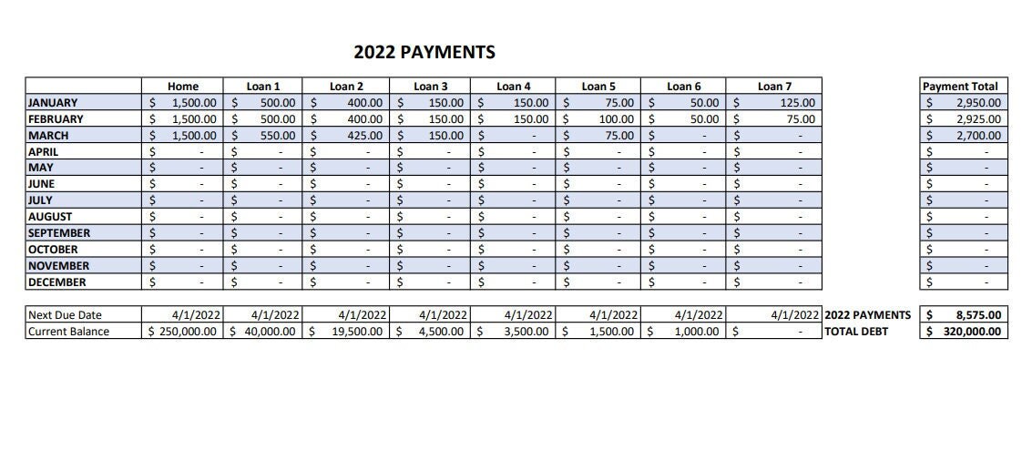 Basic Loan Payment Tracking Template - Etsy