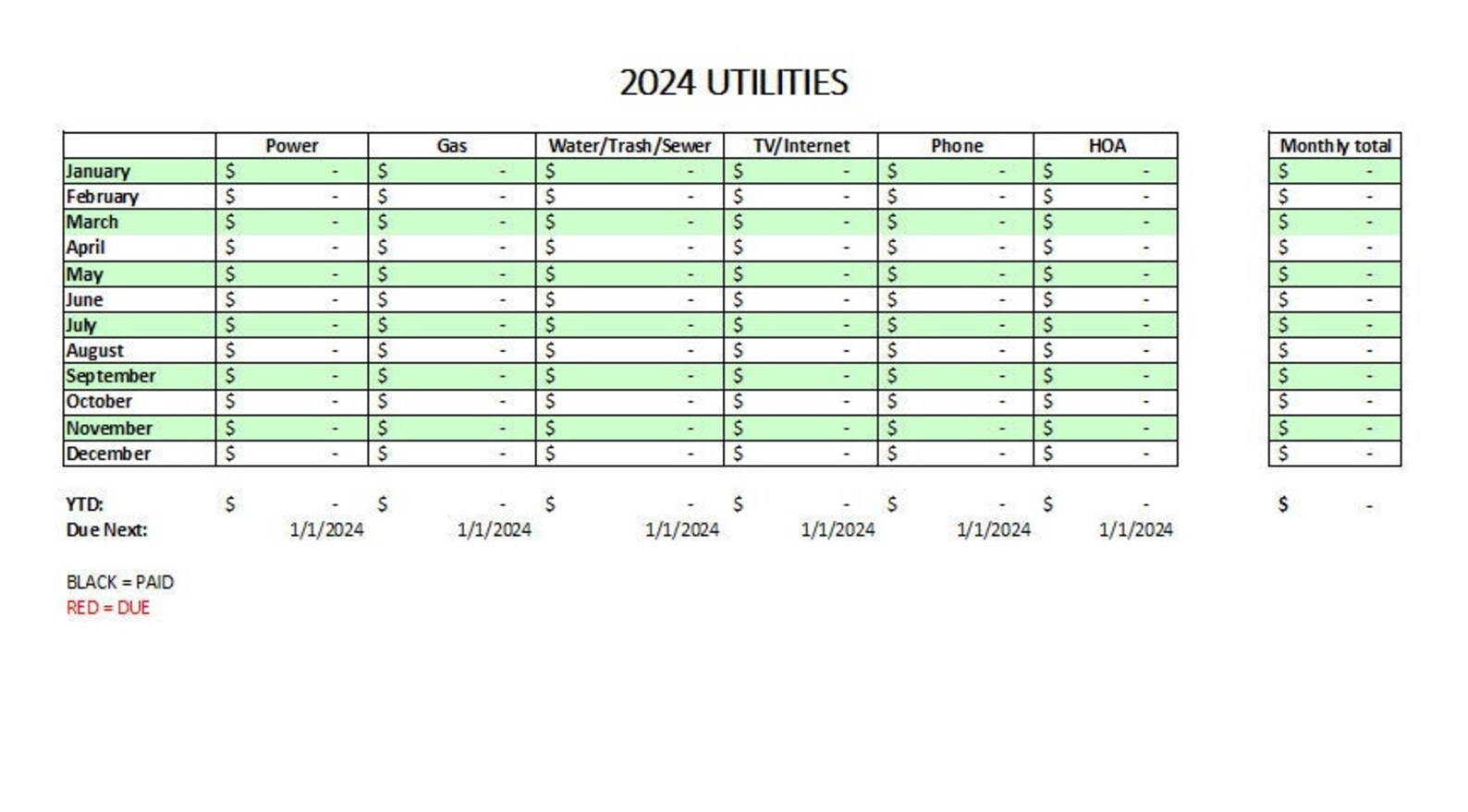 UTILITY TRACKING TEMPLATE - Etsy