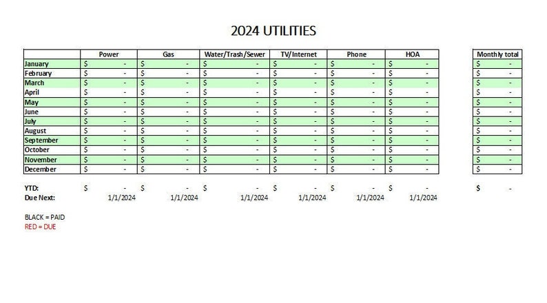 UTILITY TRACKING TEMPLATE - Etsy