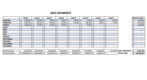 Basic Loan Payment Tracking Template - Etsy
