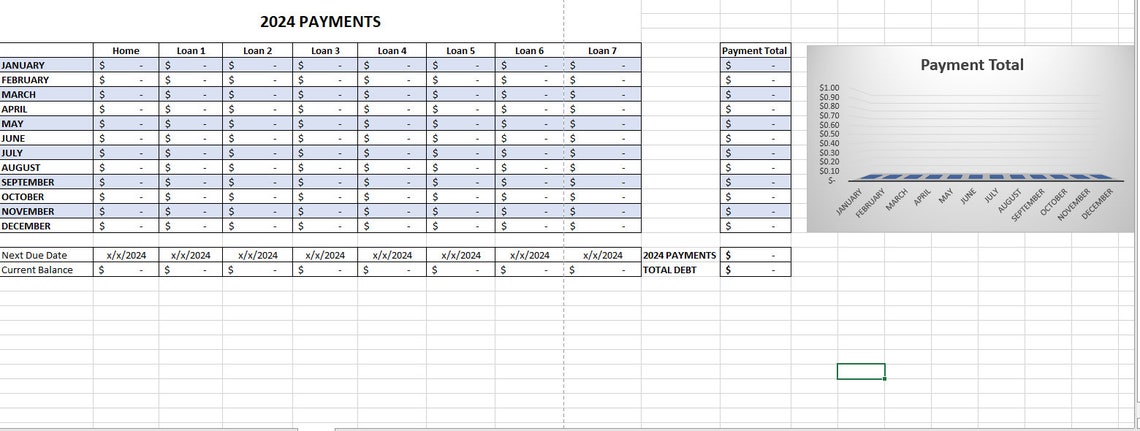 Basic Loan Payment Tracking Template - Etsy