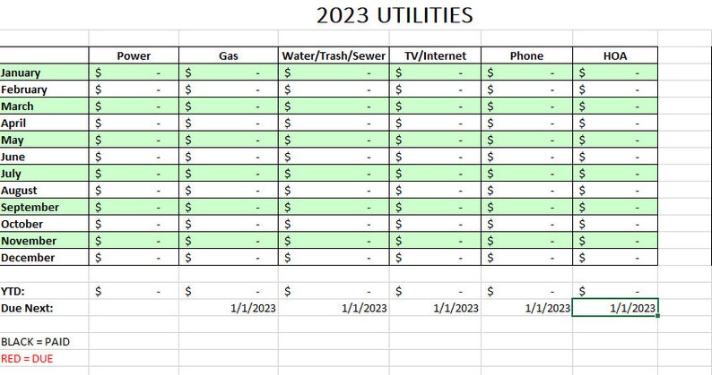 UTILITY TRACKING TEMPLATE - Etsy