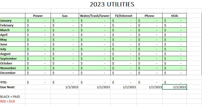 UTILITY TRACKING TEMPLATE - Etsy