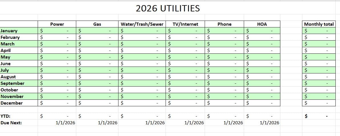UTILITY TRACKING TEMPLATE - Etsy