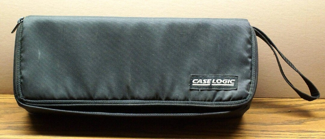 Vintage Case Logic Cassette Tape Storage Case Zippered Holds 15 Black ...