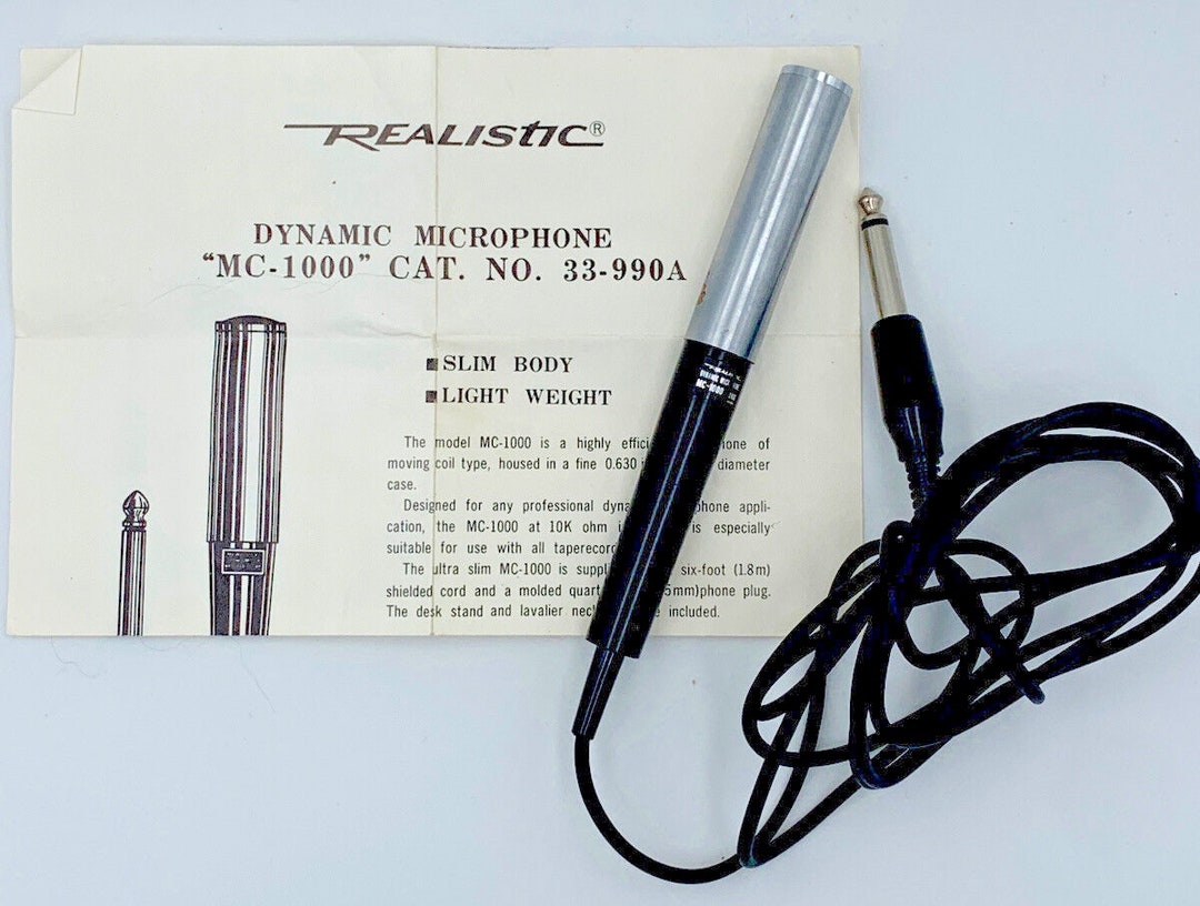 Vintage Realistic MC-1000 Dynamic Microphone Good Condition - Etsy
