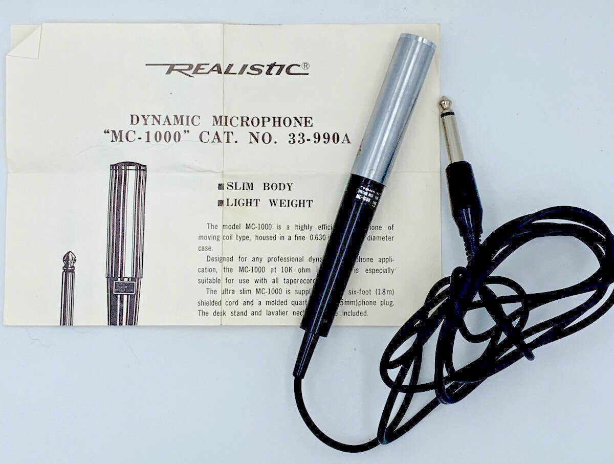 Vintage Realistic MC-1000 Dynamic Microphone Good Condition - Etsy