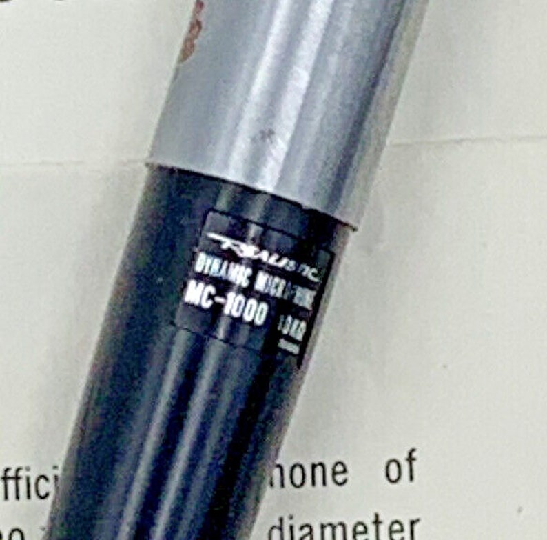 Vintage Realistic MC-1000 Dynamic Microphone Good Condition - Etsy