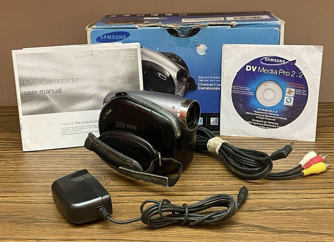 Samsung SC-DX103 Digital DVD Camcorder 34x Opti Zoom, Power Supply ...