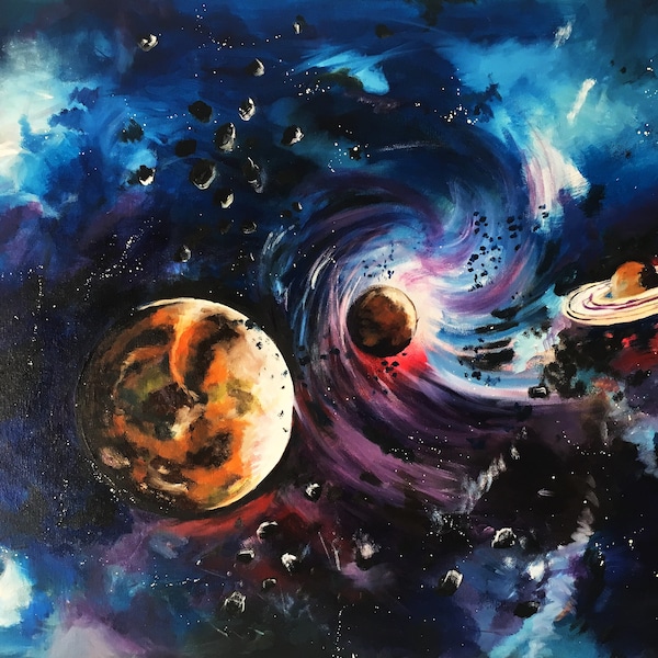 Galaxy Painting - Etsy