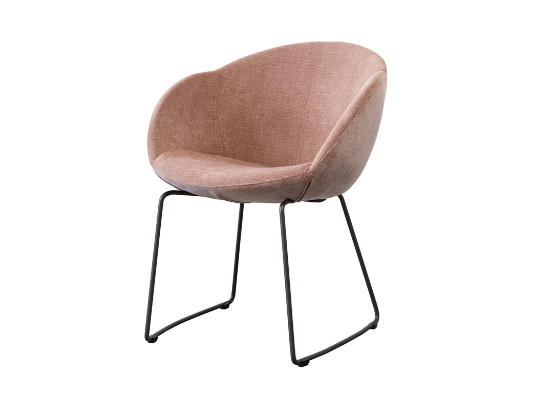 Elegant Mid-century Modern Buffalo Leather & Fabric Dining Chair for ...