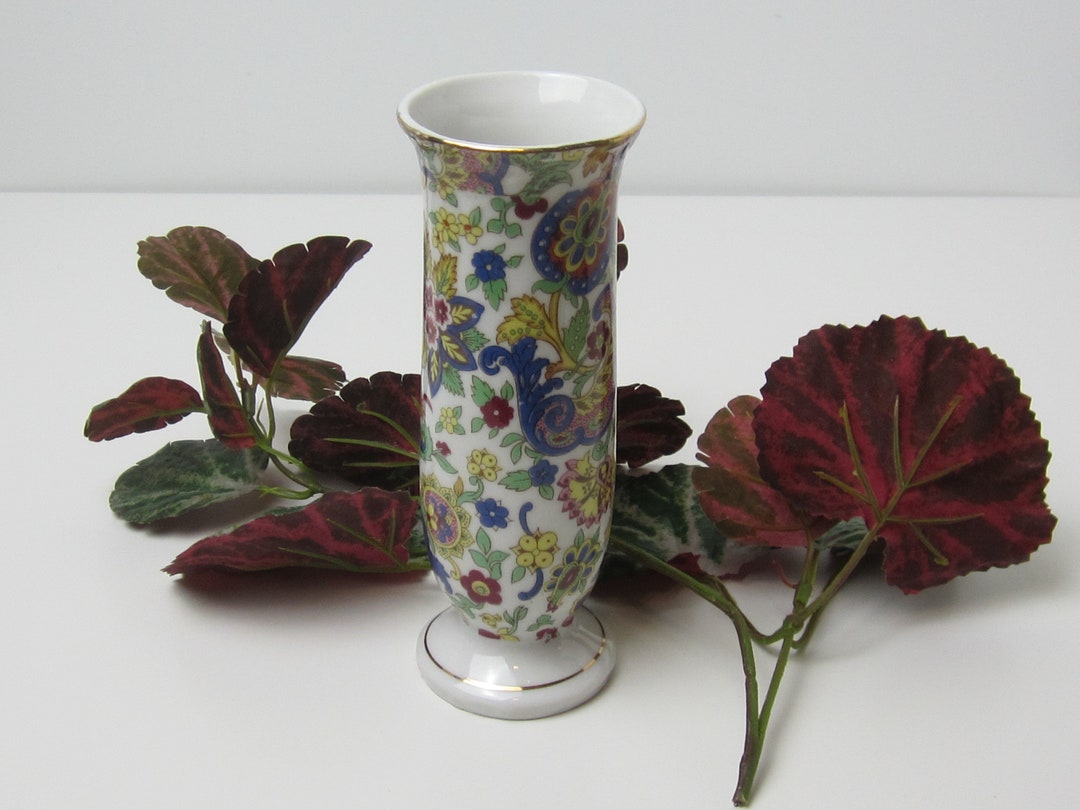 Vintage Lefton Paisley Bud Vase, Hand Painted - Etsy